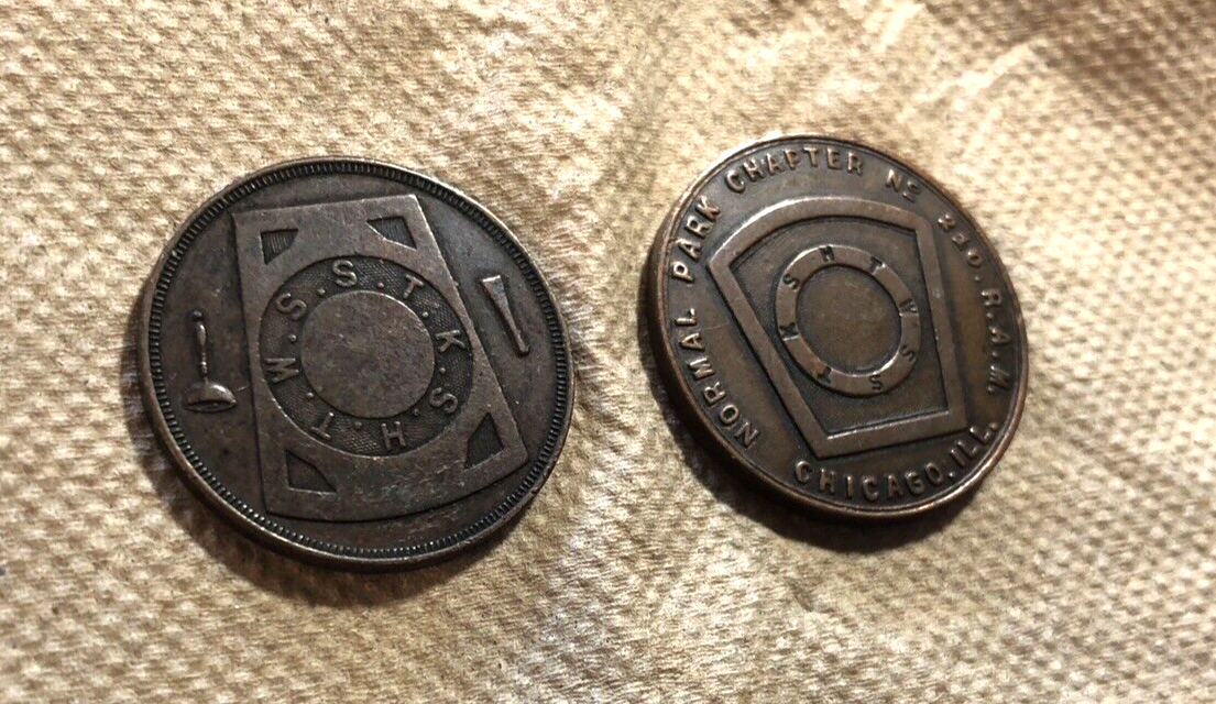2 Vtg Freemason One Penny Masonic Tokens, 1 Chicago, IL, 1 Unmarked | eBay