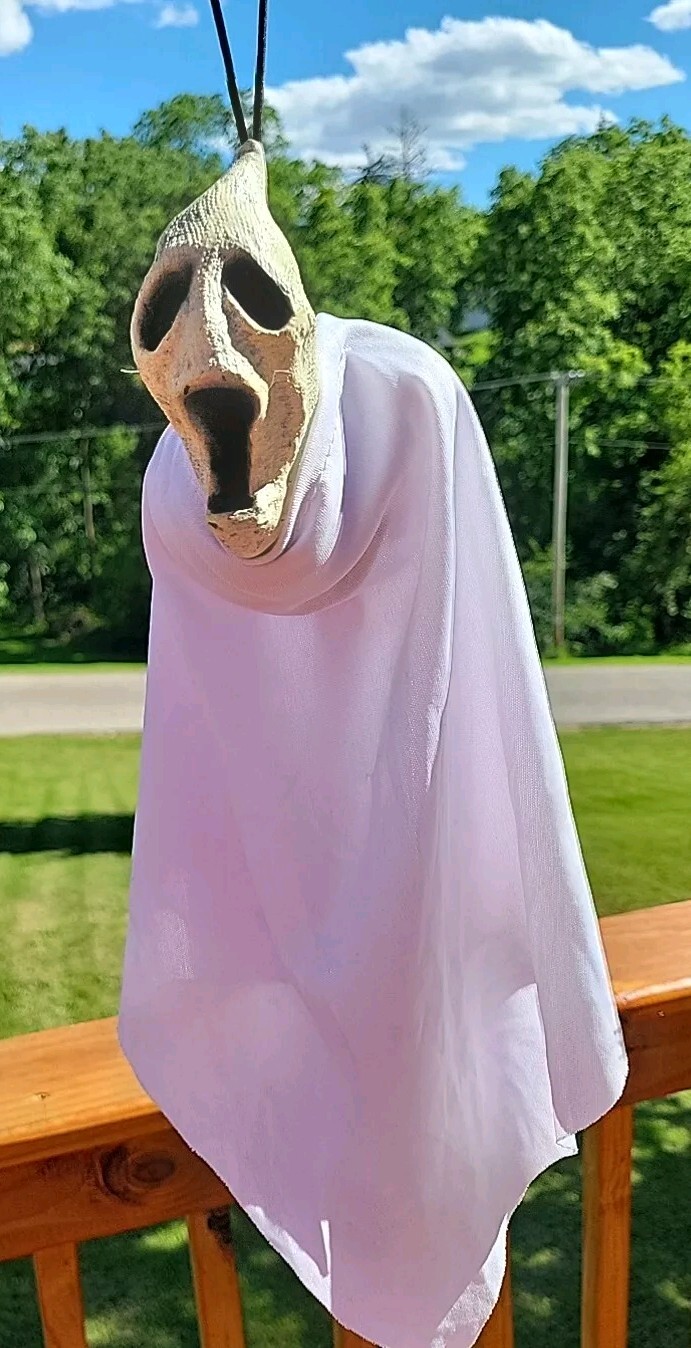 Vtg 1999 Paper Magic Group Halloween Long Face Ghost White Hanging ...