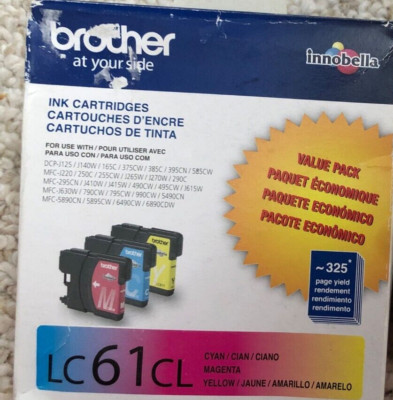 Brother LC61CL Ink Cartridges - CYAN MAGENTA YELLOW exp 2017 ...