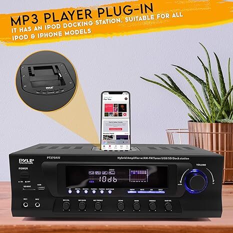 Pyle Home 300W Digital Stereo Receiver System AM/FM Qtz Tuner PT270AIU ...