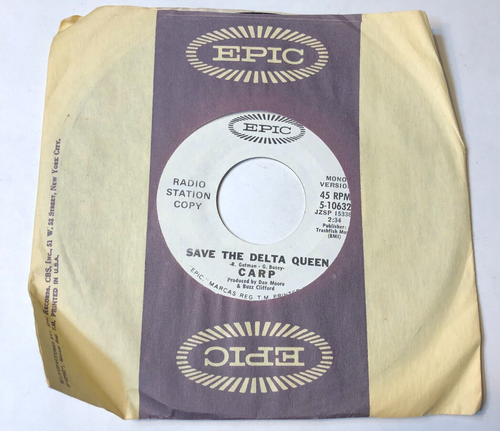 Carp Gary Busey 7" Record 45 Wl promo Save The Delta Queen Stereo ...