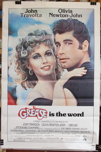 Grease original 1978 one sheet movie poster OLIVIA NEWTON-JOHN & JOHN ...