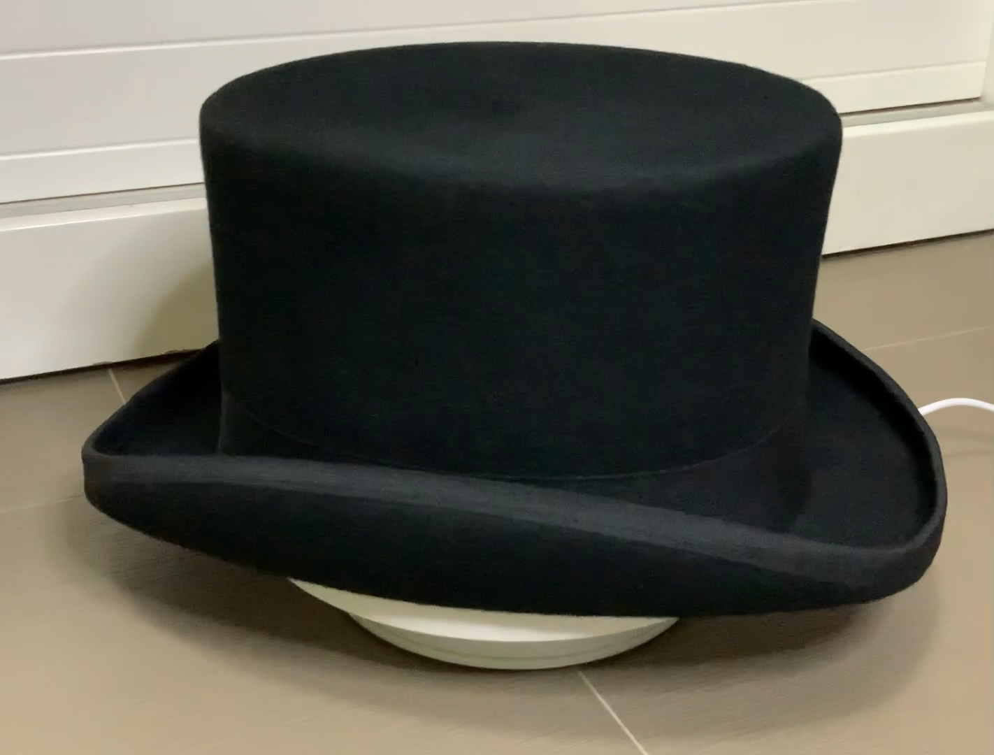 Timeless Black Wool Top Hat with Curled Brim Men Topper Gothic ...