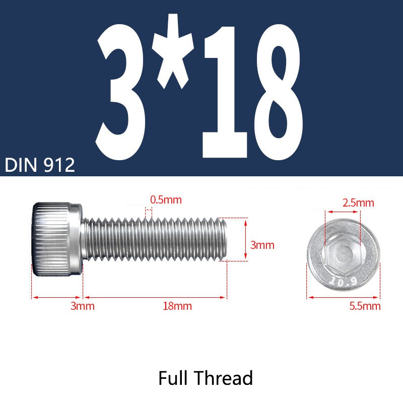 M3 to M16 Socket Cap Screws 10.9 High Tensile Steel Allen Bolt DIN 912 ...