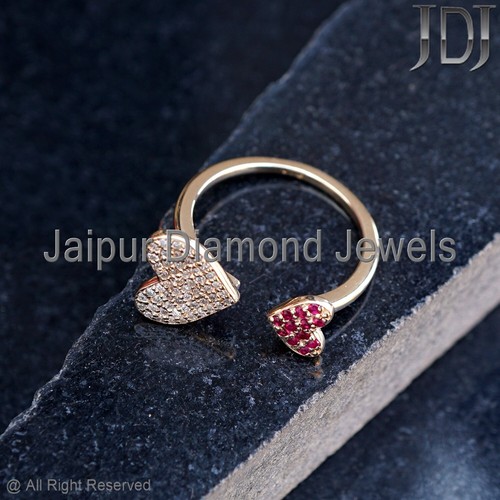Natural Diamond Ruby Gemstone Solid 14k Yellow Gold Stackable Jewelry Ring | eBay Australia