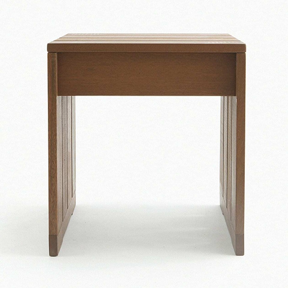 MUJI Garden bench small size natural wood Balau 40 x 40 x 44 cm ...