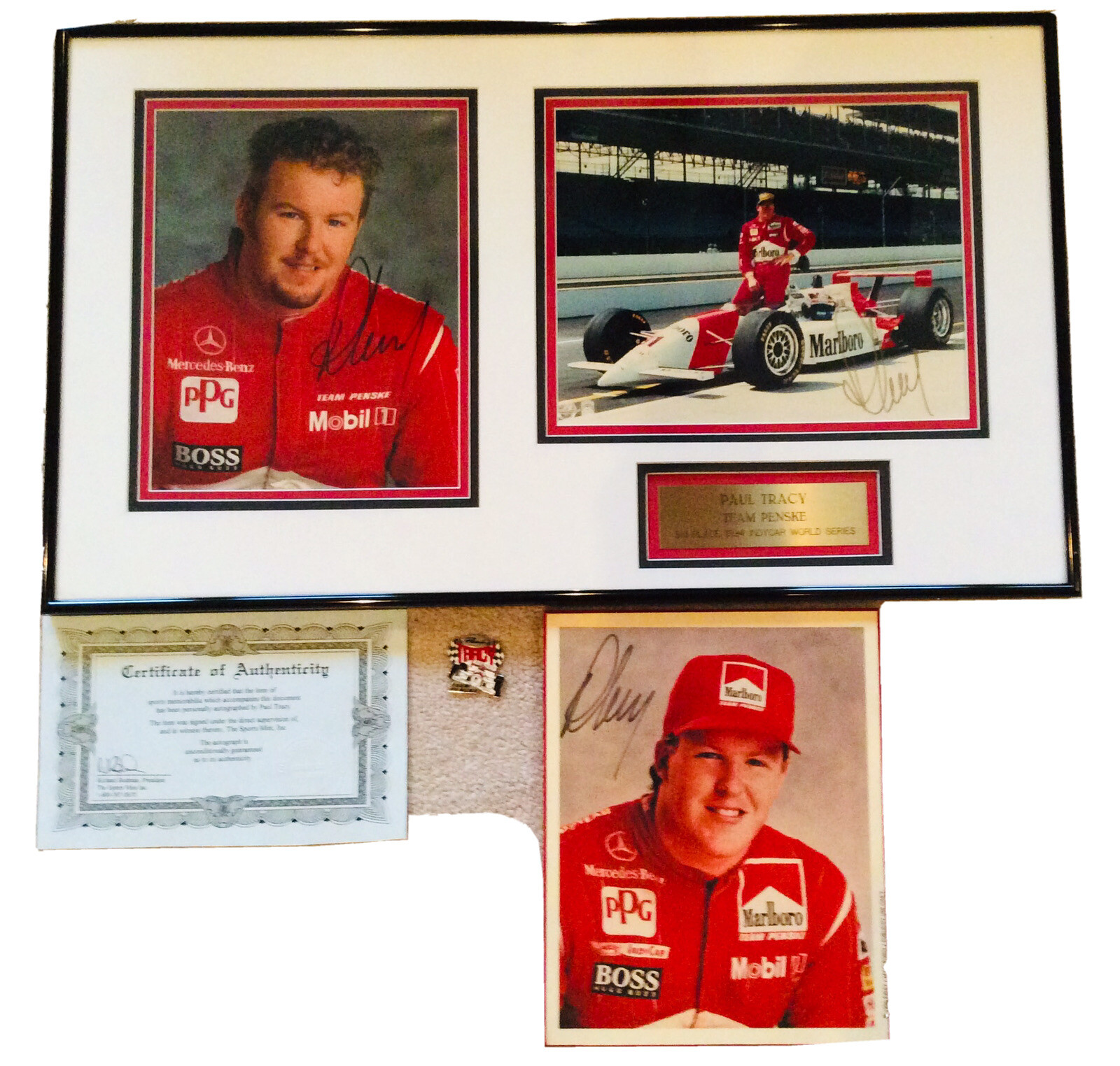 Paul Tracy Team Penske Autographed 24” X 14” Matted & Framed Photo | eBay