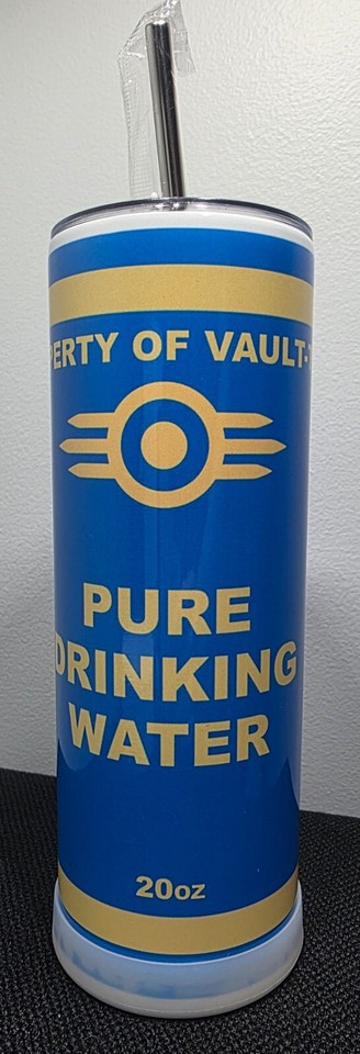 Fallout Pure Drinking Water Stainless Steel Tumbler, 20 Ounce, w/FREE ...