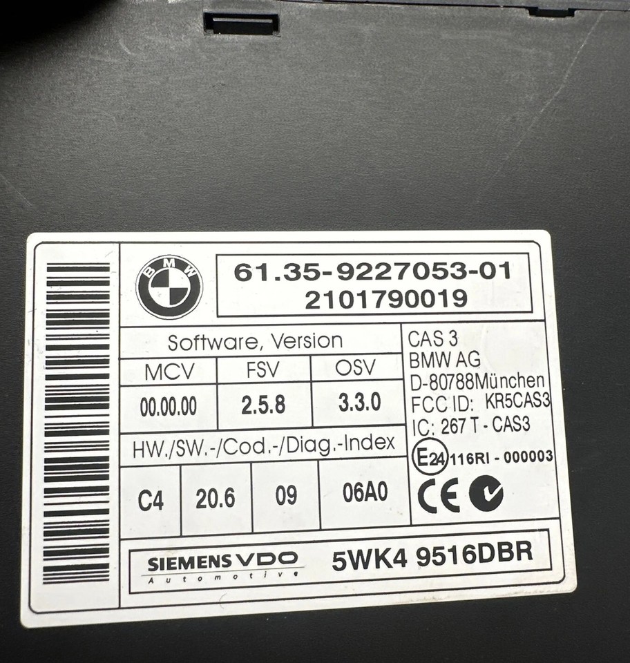 BMW E88 E60 E90 MINI Cooper R55 R56 R60 CAS3 EWS Control Unit CAS ...