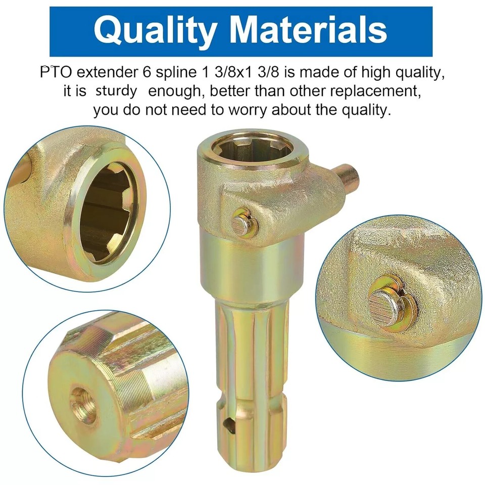 1-3/8" 6-Spline PTO Shaft Extender Adapter Male to Female for Tractors ...