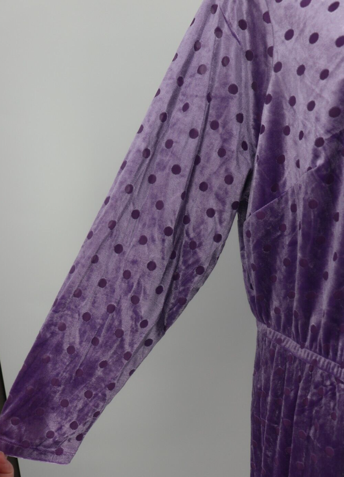 Torrid Midi Dress Womens Size 2X 18 20 Purple Burnout Velvet Polka Dot ...