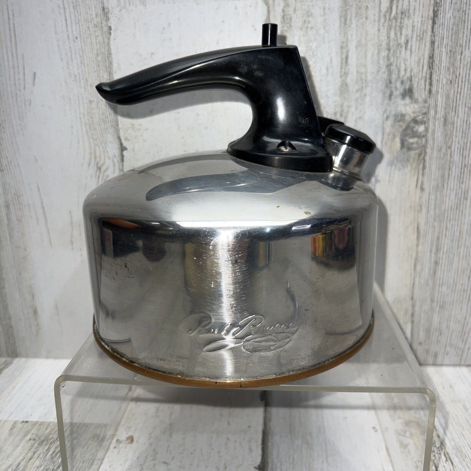 Vintage Revere Ware Whistling Tea Kettle Pot Copper Bottom Korea 2 ...
