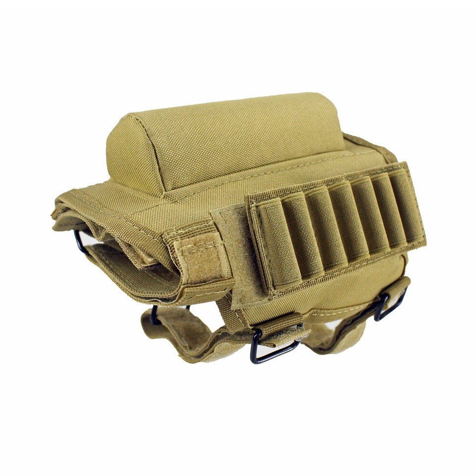 Tactical Butt Stock Rifle Cheek Rest Pouch Adjustable Bullet Holder Bag ...