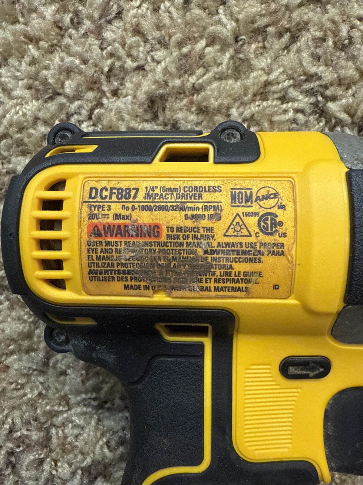 DEWALT DCF887 18V XR Cordless Brushless Impact Driver | eBay