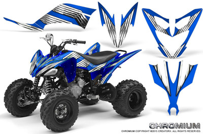 YAMAHA RAPTOR 250 GRAPHICS KIT CREATORX DECALS STICKERS CHROMIUM BL | eBay