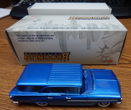 BROOKLIN MODELS 145 1959 CHEVY BROOKWOOD STATION WAGON HARBOR BLUE POLY ...