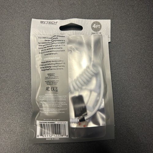 New Bytech 4 Foot USB-C Coiled Cable | eBay