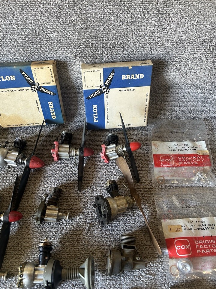 Vintage Cox Powered Motor Engine Lot Airplane Engines Rc Motors Tether ...