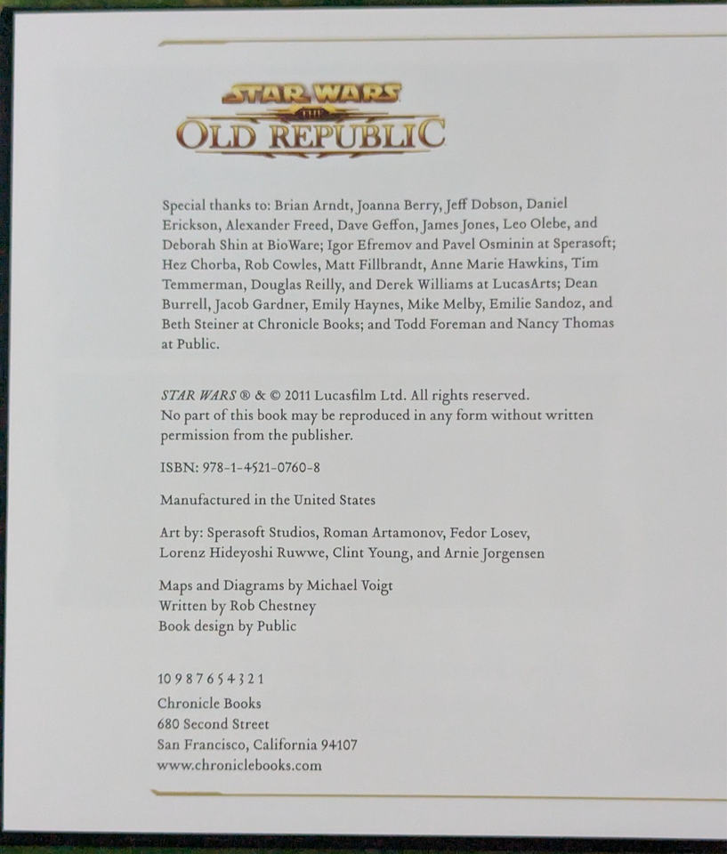 Star Wars The Old Republic (SWTOR) The Journal of Master Gnost-Dural ...