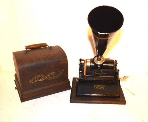 BEAUTIFUL + WORKING EARLY 1898 VERSION THOMAS EDISON GEM SPRING WOUND ...
