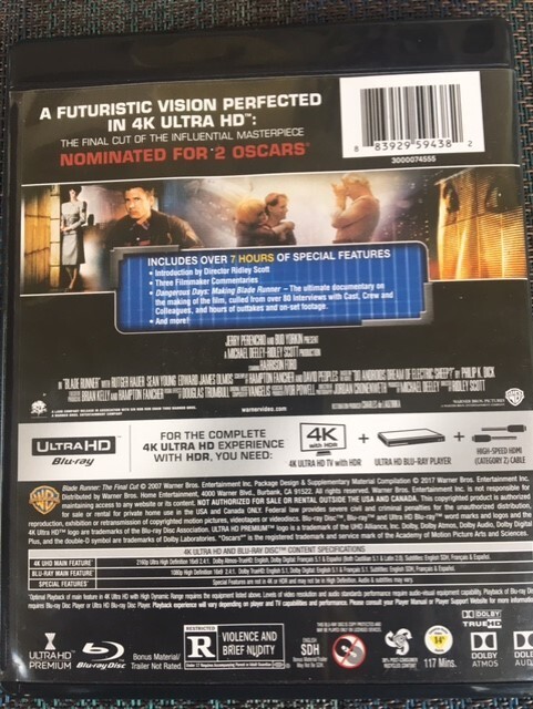 BLADE RUNNER-1982 FINAL CUT (4 Discs-4K-Blu-Ray-2 DVDs) W/ Special ...