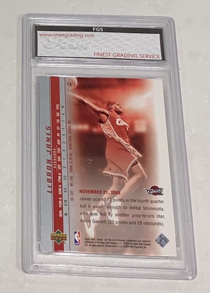 Lebron James FGS (Finest Grading) GM-MT 10 2003-04 Upper Deck Rookie ...