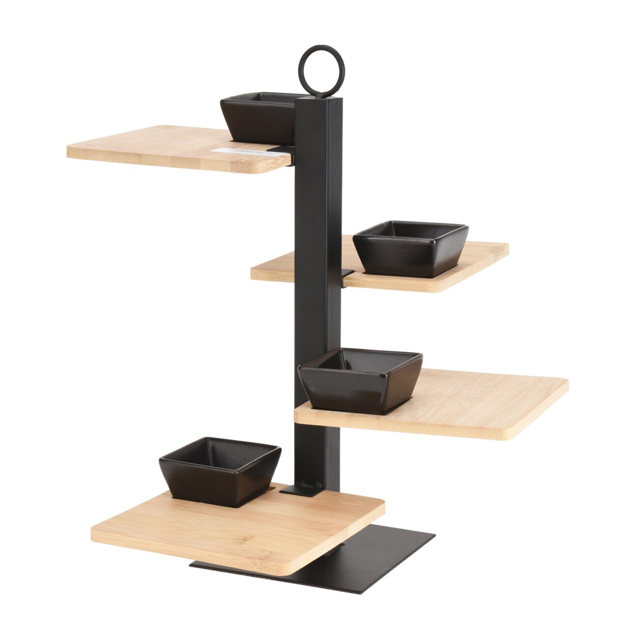 Etagere 4 Ebenen mit keramik Schüssel Bambus Metall Loft Dekoration ...