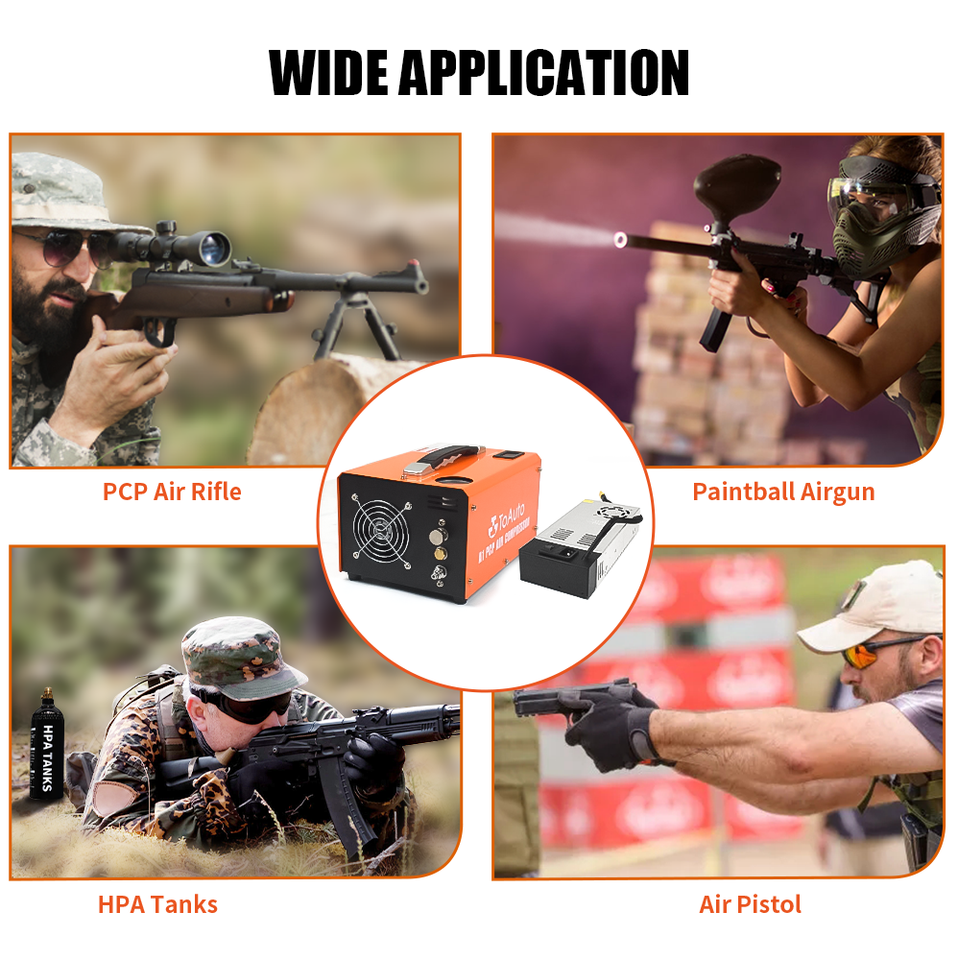 TOAUTO PCP Air Compressor 30MPA 220V High Pressure Airgun Rifle ...
