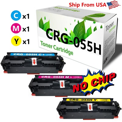 (3Pack,CMY) CRG055H No Chip Color Toner Cartridge MF743Cdw MF744Cdw ...