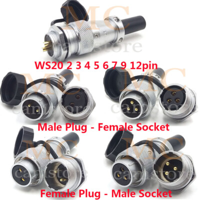 WEIPU WS20 2 to 15 pin Heavy Duty Metal Aviation Bulkhead Connector ...