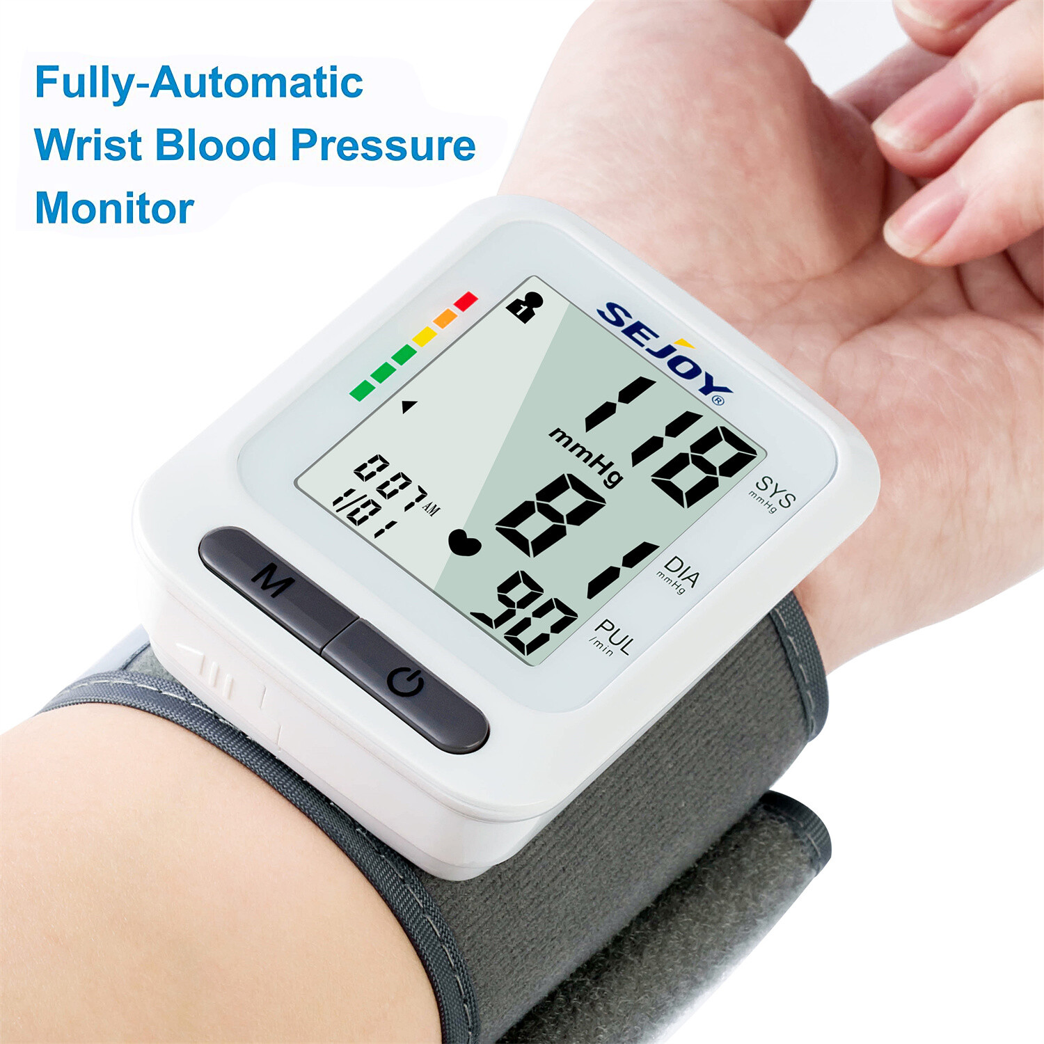 Digital Wrist Blood Pressure Monitor Automatic BP Machine Heart Rate ...