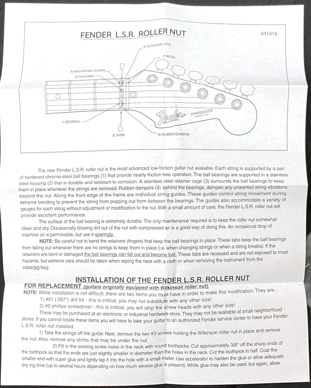 Genuine Fender LSR ROLLER NUT Assembly for Stratocaster Strat | eBay