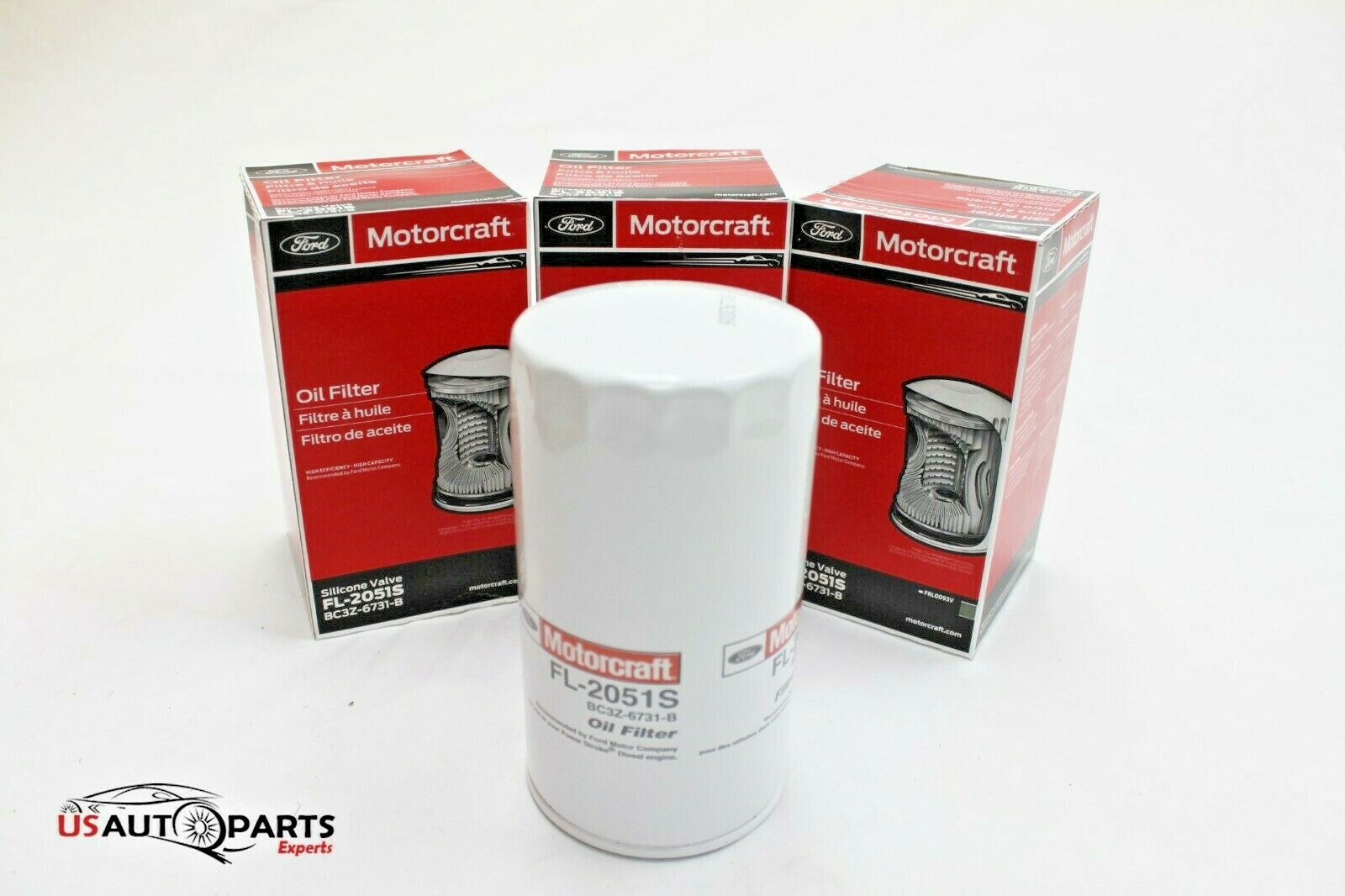 SET OF 3 - Ford Powerstroke Diesel OEM Motorcraft- FL-2051S- Oil Filter ...