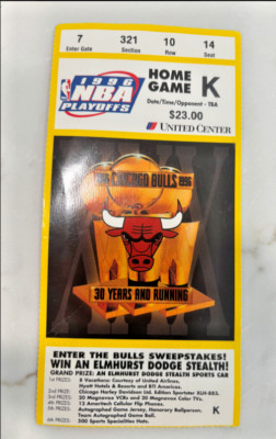 1996 NBA Finals Game 6 Ticket - Bulls vs Sonics - Jordan MVP - Home ...