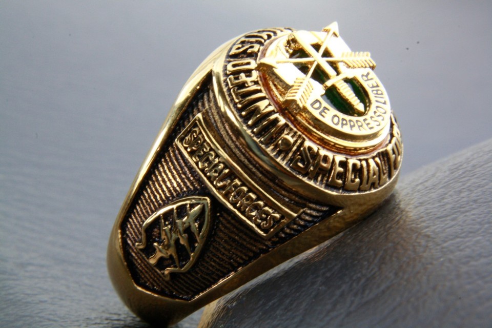 US-Special Forces Special Unit Gold Plated Military Men's Ring 352 | eBay