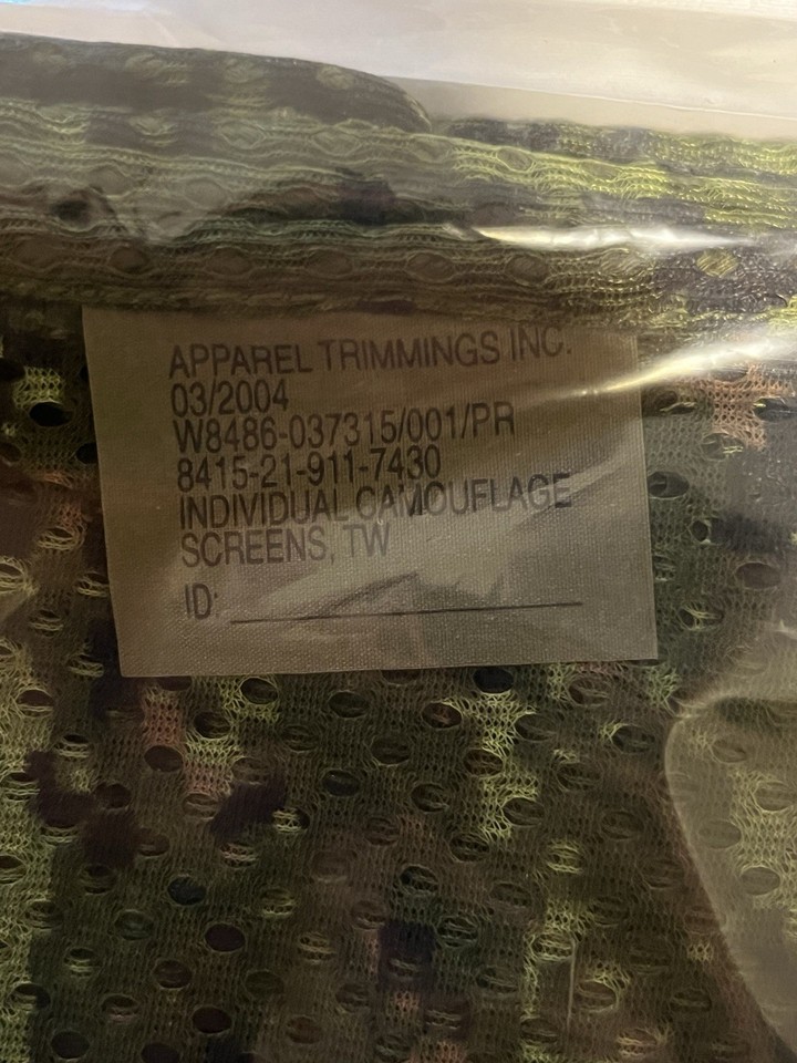 Canadian Army CADPAT TW individual Camouflage Screen | eBay