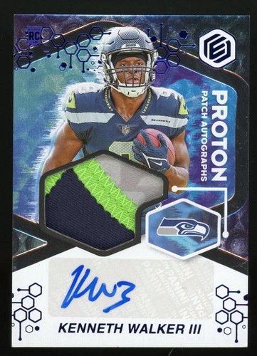 2022 Panini Elements Kenneth Walker Proton 3 Color RC Rookie Auto RPA ...