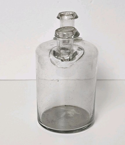 Antique Blown Glass Woulff Bottle Vessel Double Outlet Chemistry Rotary ...