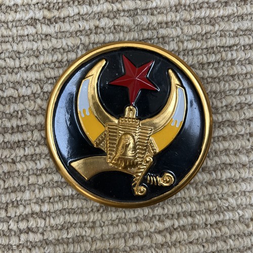 VINTAGE ORDER OF SHRINERS CRESCENT TEMPLE LICENSE PLATE BADGE TAG Black ...