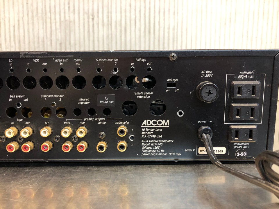 ADCOM Digital GTP-740 AC-3 Tuner/Preamplifier - Needs Repair - Turns On ...