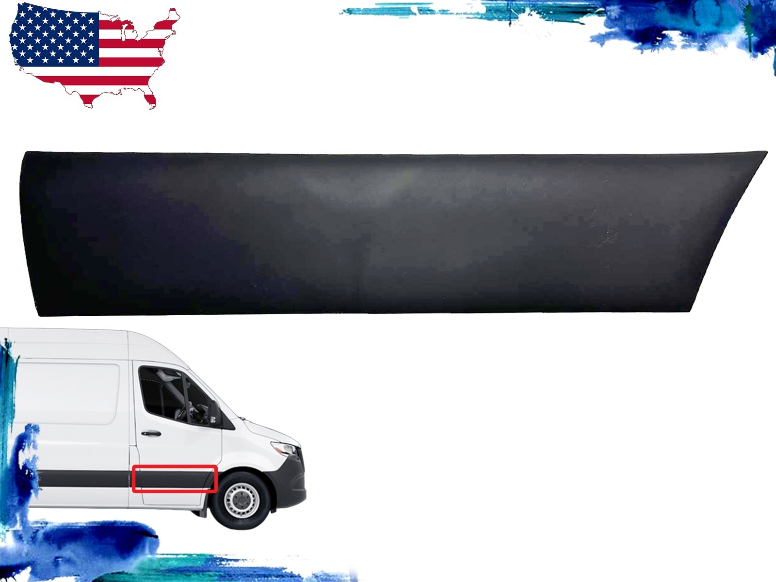 Fits 2019-2024 Mercedes Benz Sprinter 1500-3500XD Door Molding Trim ...