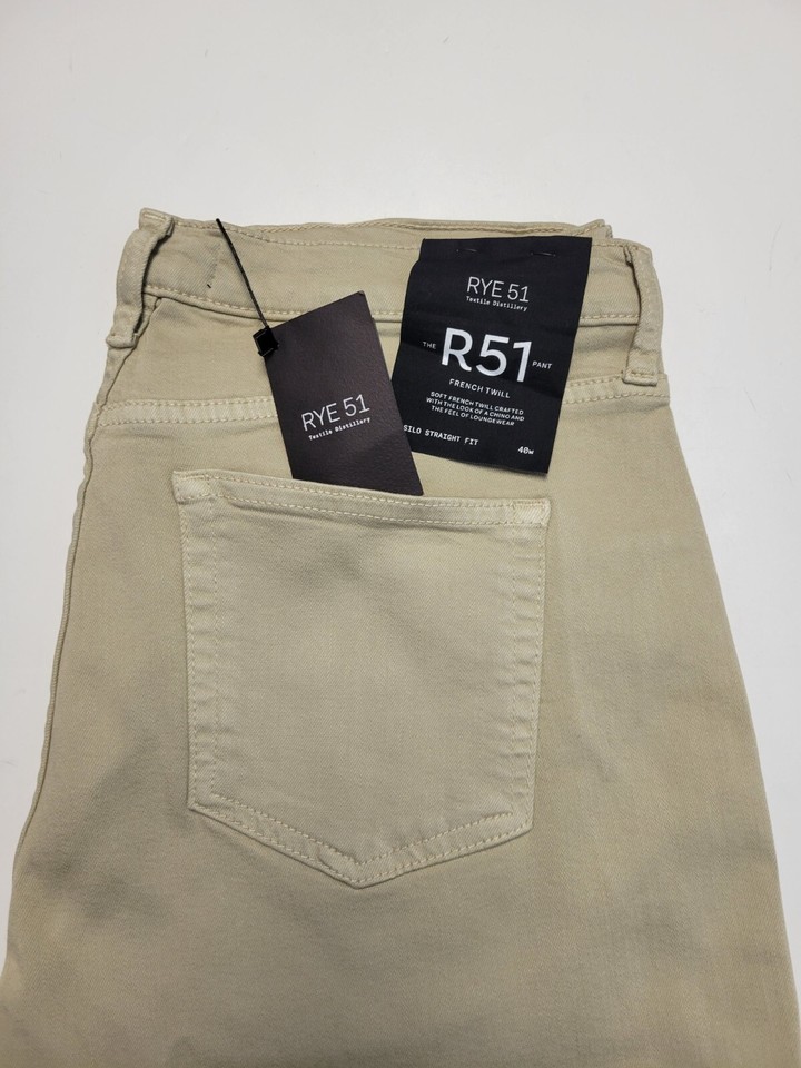 $228 New RYE 51 Silo Pants Men 40x33 Sand Beige Straight Fit French ...
