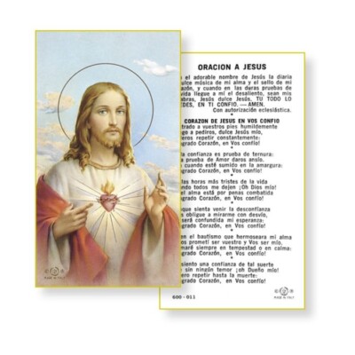 Sagrado Corazon De Jesus Holy Card - Spanish - Paperstock Holy Card | eBay