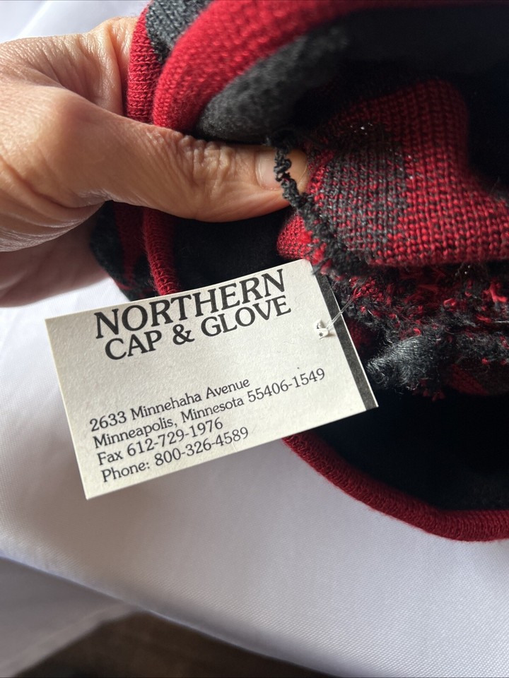Northern Cap and Glove Company Knit Hat Red Grey Tassel | eBay