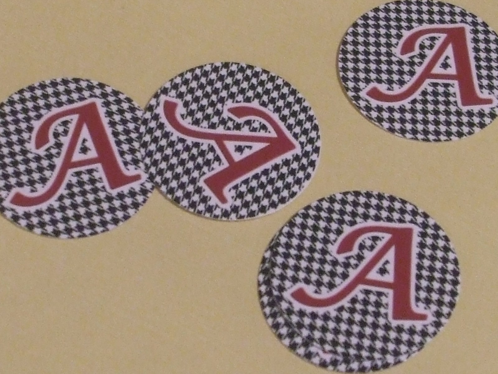 Pre Cut One Inch HOUNDSTOOTH ALABAMA BAMA Bottle Cap Images! FREE SHIP ...