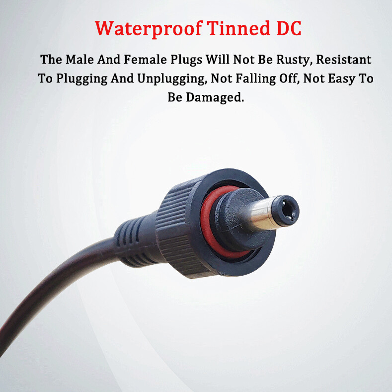 55*21mm DC Waterproof Power Extension Wire Cable 12V Plug Socket ...