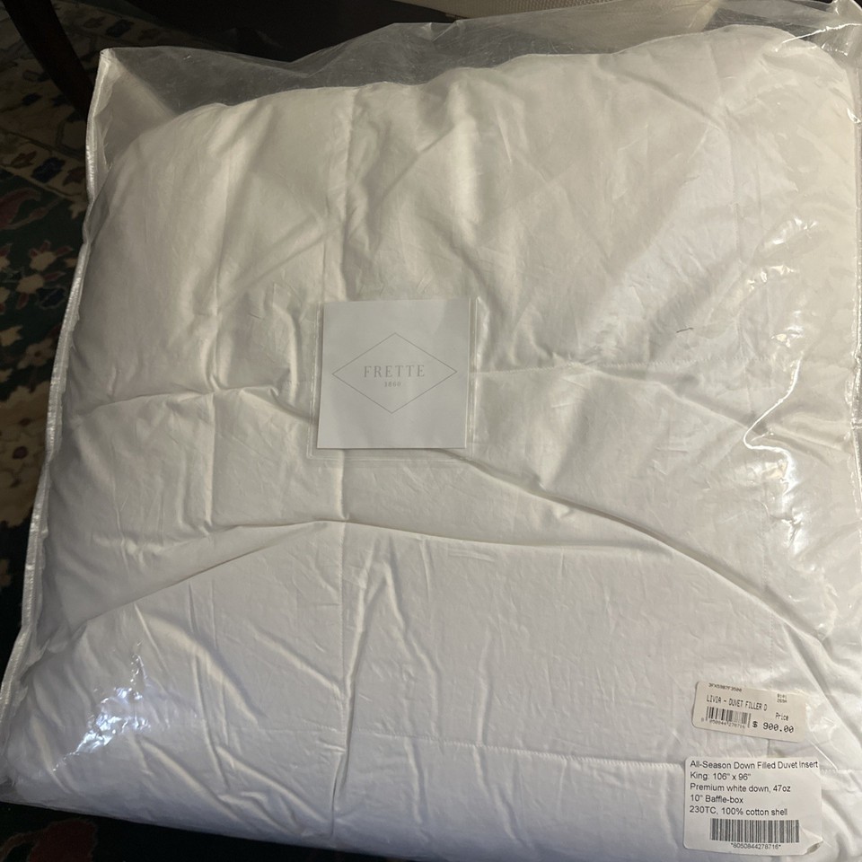 FRETTE 1860 All Season Down Filled Duvet Insert King 10” Baffle-box 230 ...