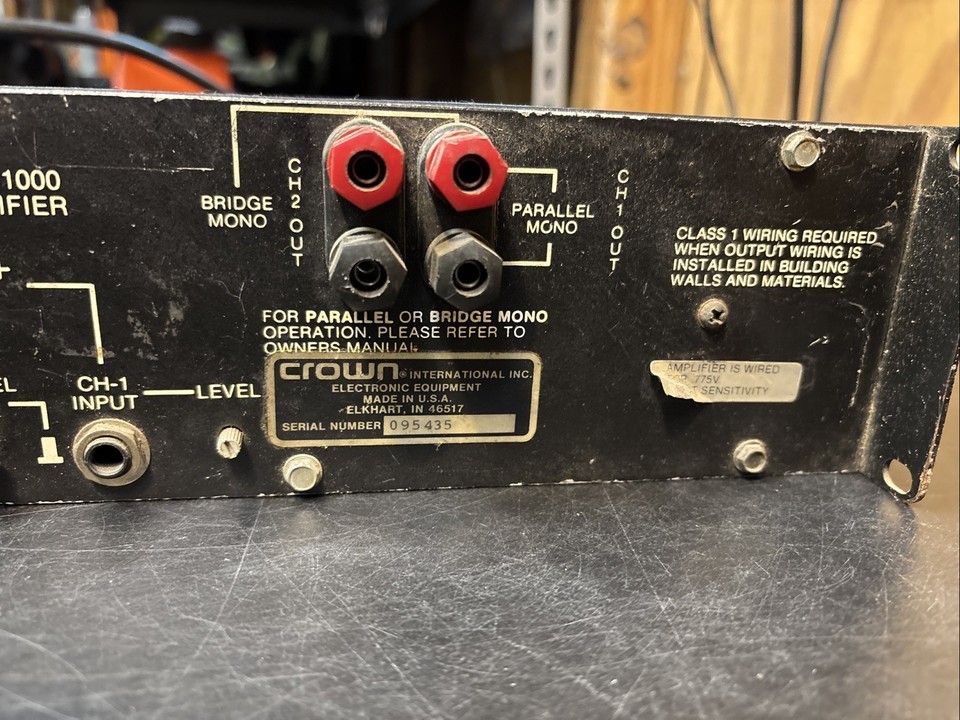CROWN Micro-Tech 1000 500-watt stereo/800-watt bridged Power Amp Tested ...