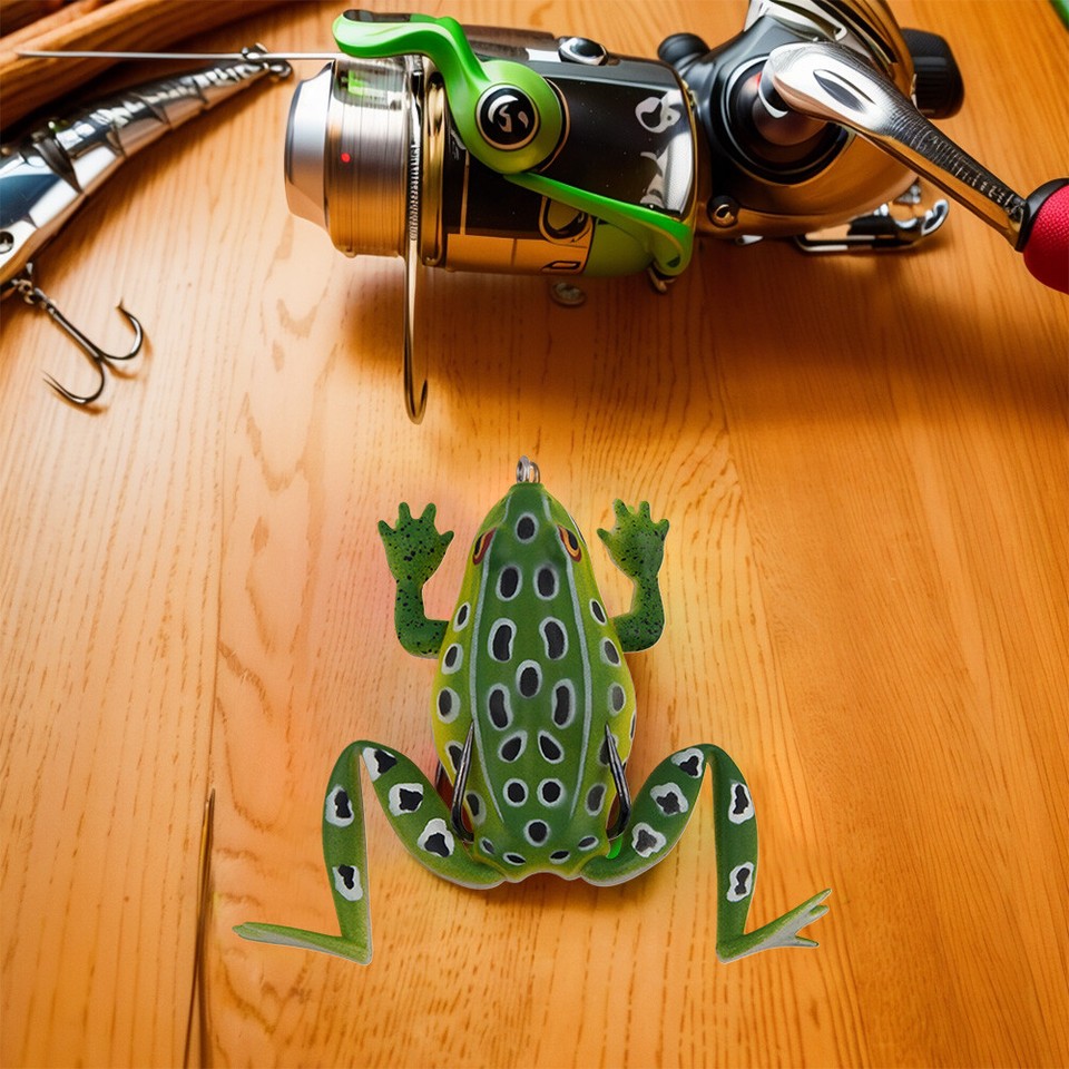 UK- Frog Lure Artificial Bait Fishing Bait Soft Bait for Bass Catfish ...