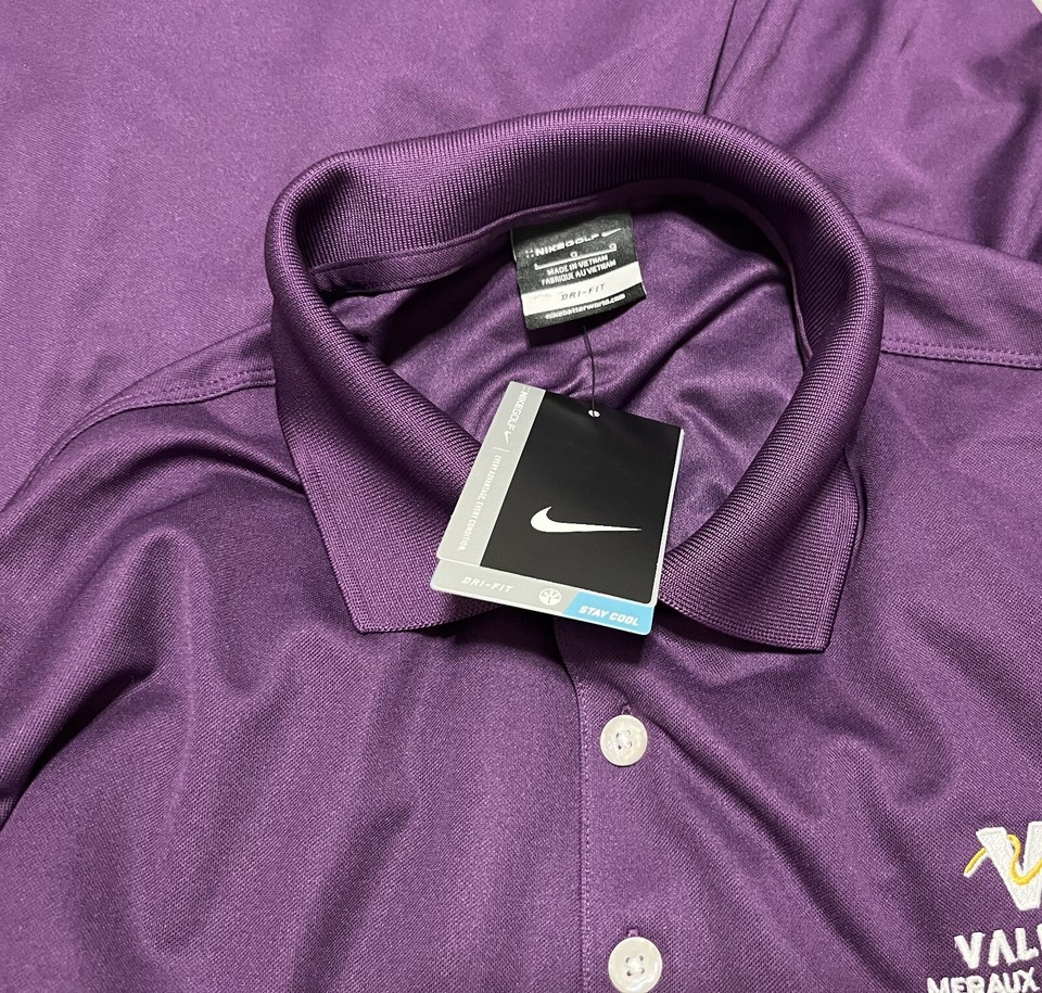 VALERO Meraux Refinery Men Purple DriFit Short Sleeve Golf Polo Shirt L ...